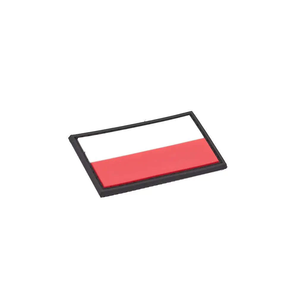 Polish Flag PVC Patch 3x5cm - Velcro Fastener for Tactical Gear