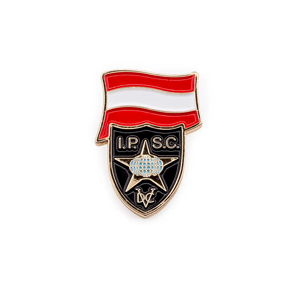 IPSC Shield Official Lapel Pin with Austrian Flag - Collector’s Item